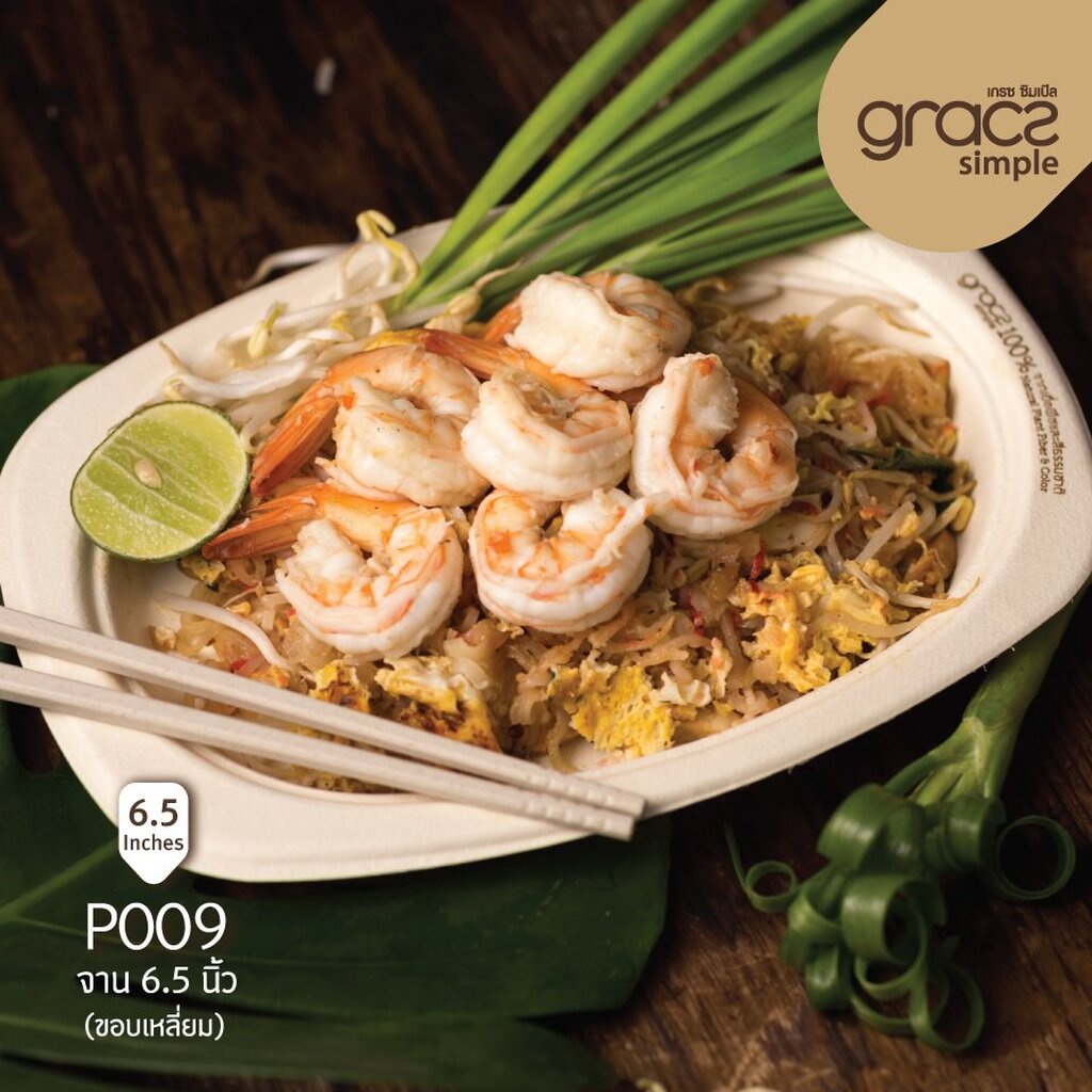 GRACZ จาน วงรี ขอบสี่เหลี่ยม P009 ขนาด 6.5 นิ้ว 16.5 X 23.3 X 2.2 ซม. ...