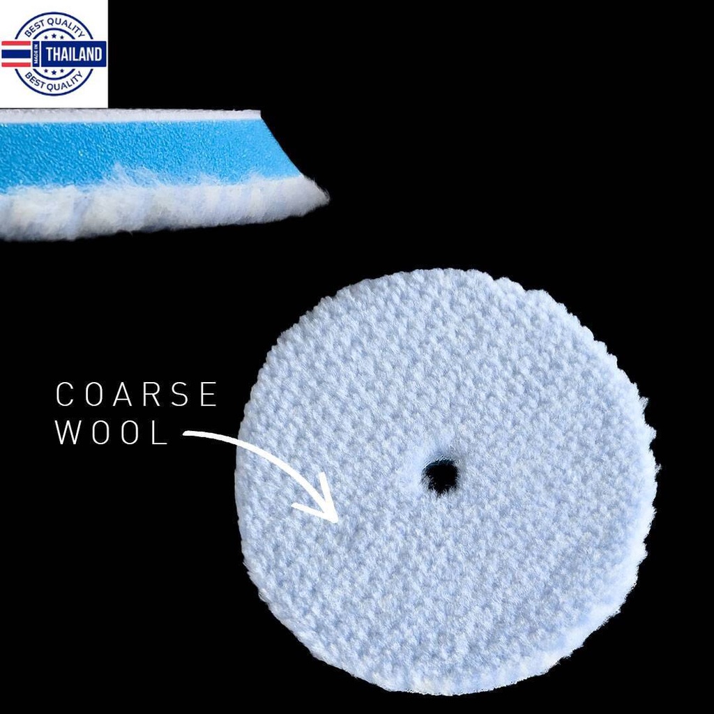 RUPES ขนแกะขัดสีรถ COARSE ขนาด 5 นิ้ว Coarse Wool Polishing Pad ขัดหยา ...