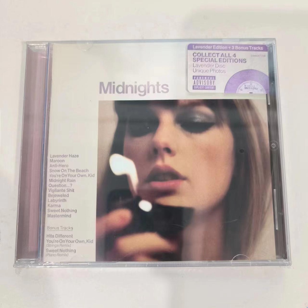 แผ่น CD อัลบั้ม Taylor Swift Midnights Lavender Edition และ 3 Bonus ...