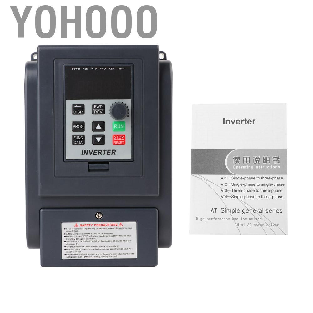 Yohooo AT4-1500 Variable Frequency Drive 1-Phase 220V Input 3-Phase 380V Output 1.5KW VFD ...