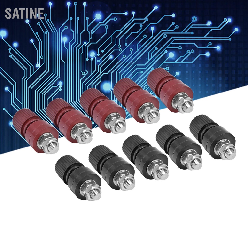 SaTine 5 คู่ Binding Post Grounding ทองเหลืองชุบนิกเกิล M6 ด้ายเชื่อม ...
