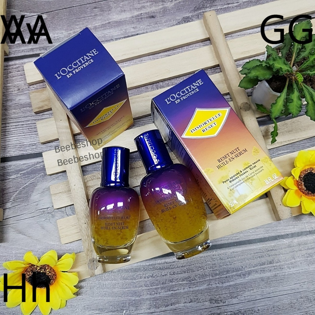 L'occitane Immortelle Reset Overnight Reset oil in serum 30ml 50ml 75ml เซรั่มเนื้ออยล์บำรุงผิว ...