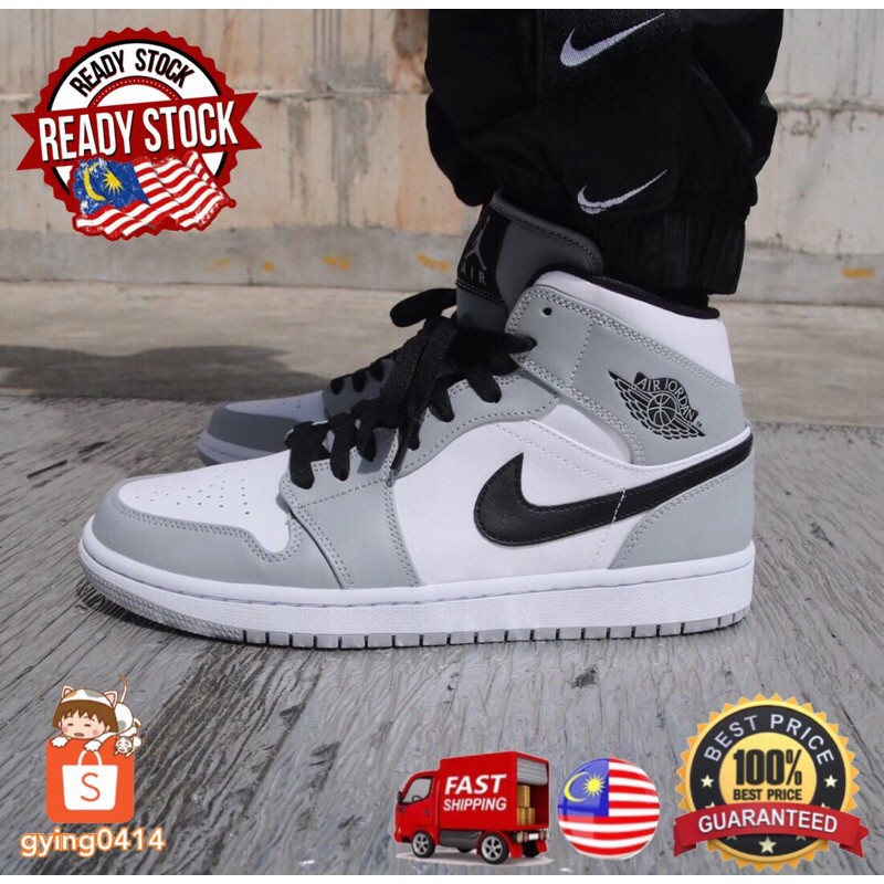 READY STOCK Nike Air Jordan 1 Smoke Grey AJ AJ1 Shoe Retro High Top Cut ...