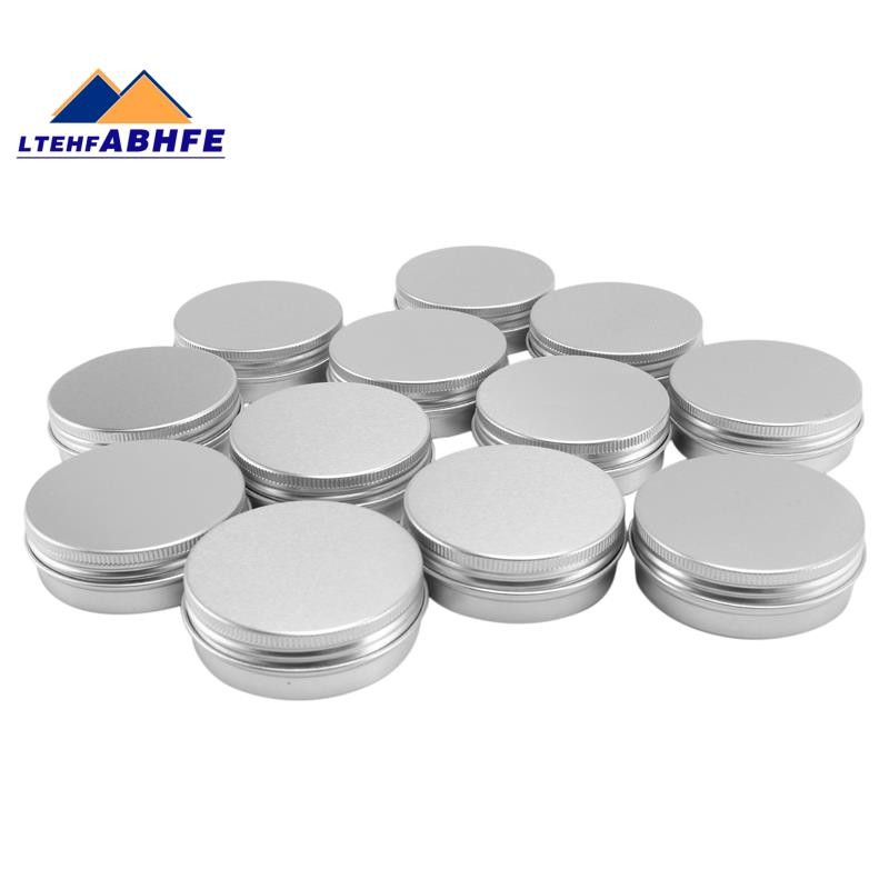 12 x 50ml อลูมิเนียม Make up Pots 50ml ความจุเครื่องสําอางขนาดเล็กที่ ...