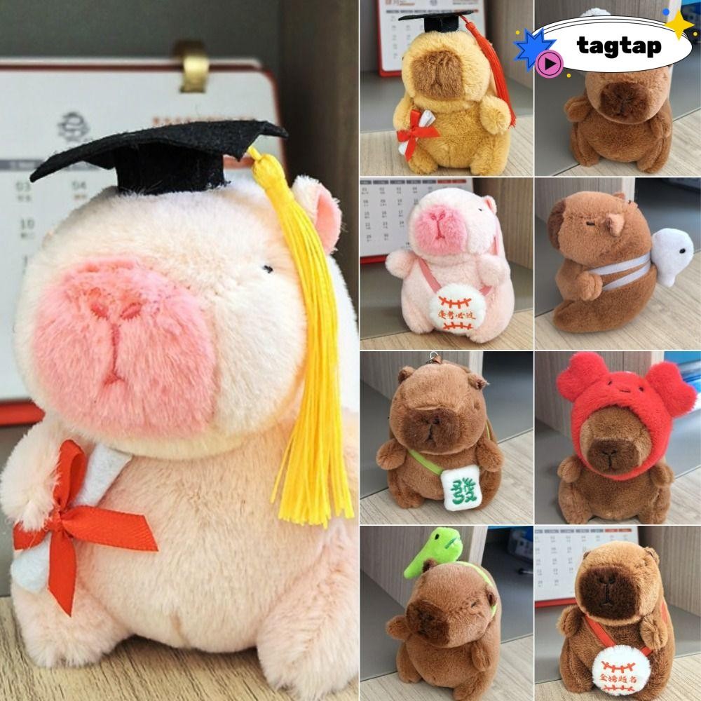 Tagtap Capybara พวงกุญแจ, หลากสี 10-13 ซม. กระเป๋าเป้สะพายหลังจี้, Kawaii Soft Capibara ตุ๊กตา ...