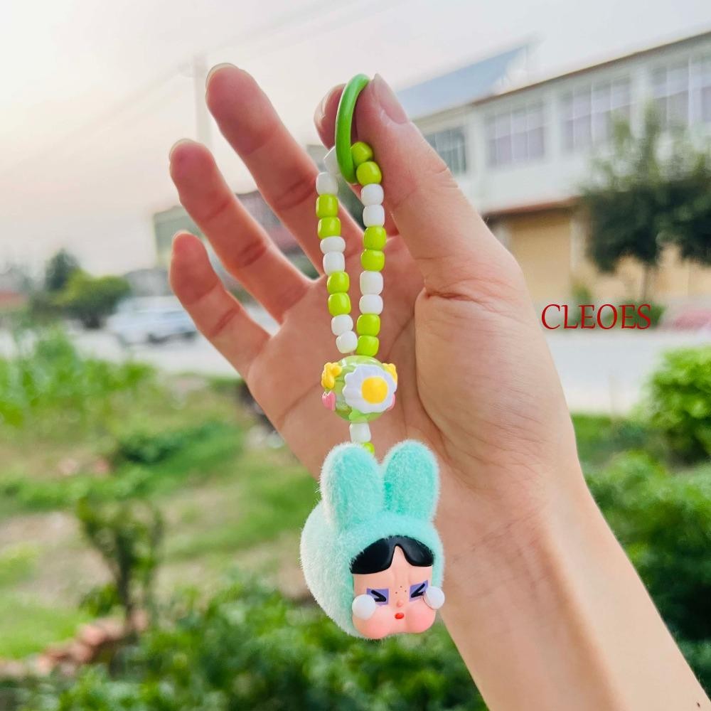 Cleoes The Powerpuff Girls Key Ring, Silica Gel Soft Flocking Crybaby ...