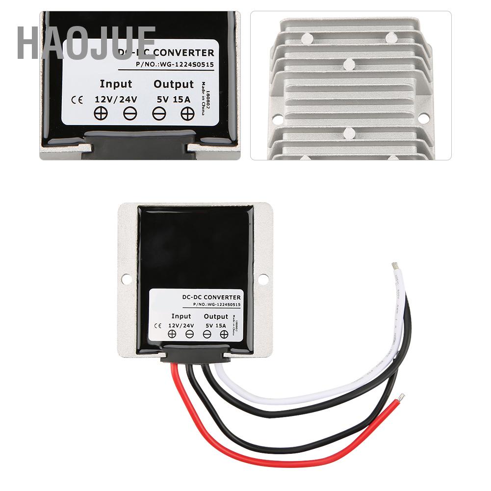 HaoJue 12V to 5V 24V Boost Converter DC แรงดันไฟฟ้าแหล่งจ่ายไฟ 15A 75W ...