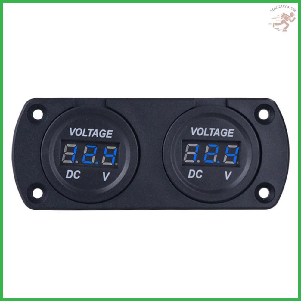 Car Voltmeter LED Dual Digital Display Voltage Gauge Electric Voltage ...