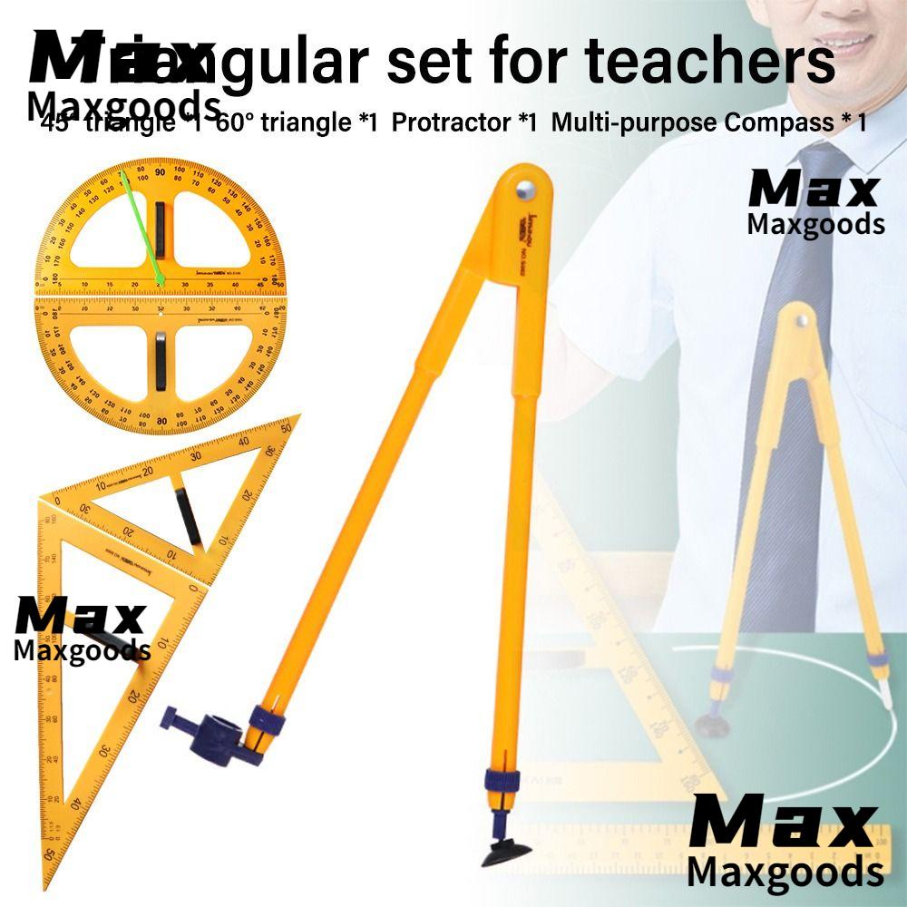 Maxg ไม้บรรทัดสามเหลี่ยม ไม้โปรแทรกเตอร์ มุมใหญ่ อเนกประสงค์ เรขาคณิต ...