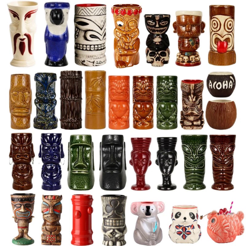 Wholesale Cocktail Bar Unique Designs Hawaii TIKI Mug Shot Glass Tiki ...