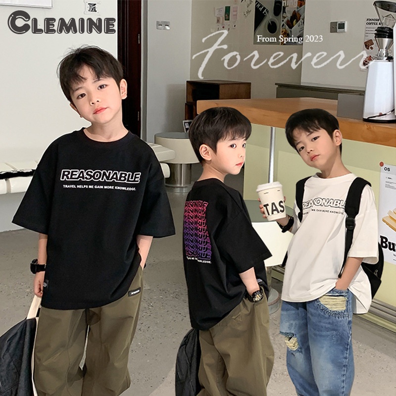 Clemineเสื้อยืดแขนสั้น แขนห้าส่วน แฟชั่นฤดูร้อน สําหรับเด็กผู้ชาย ...