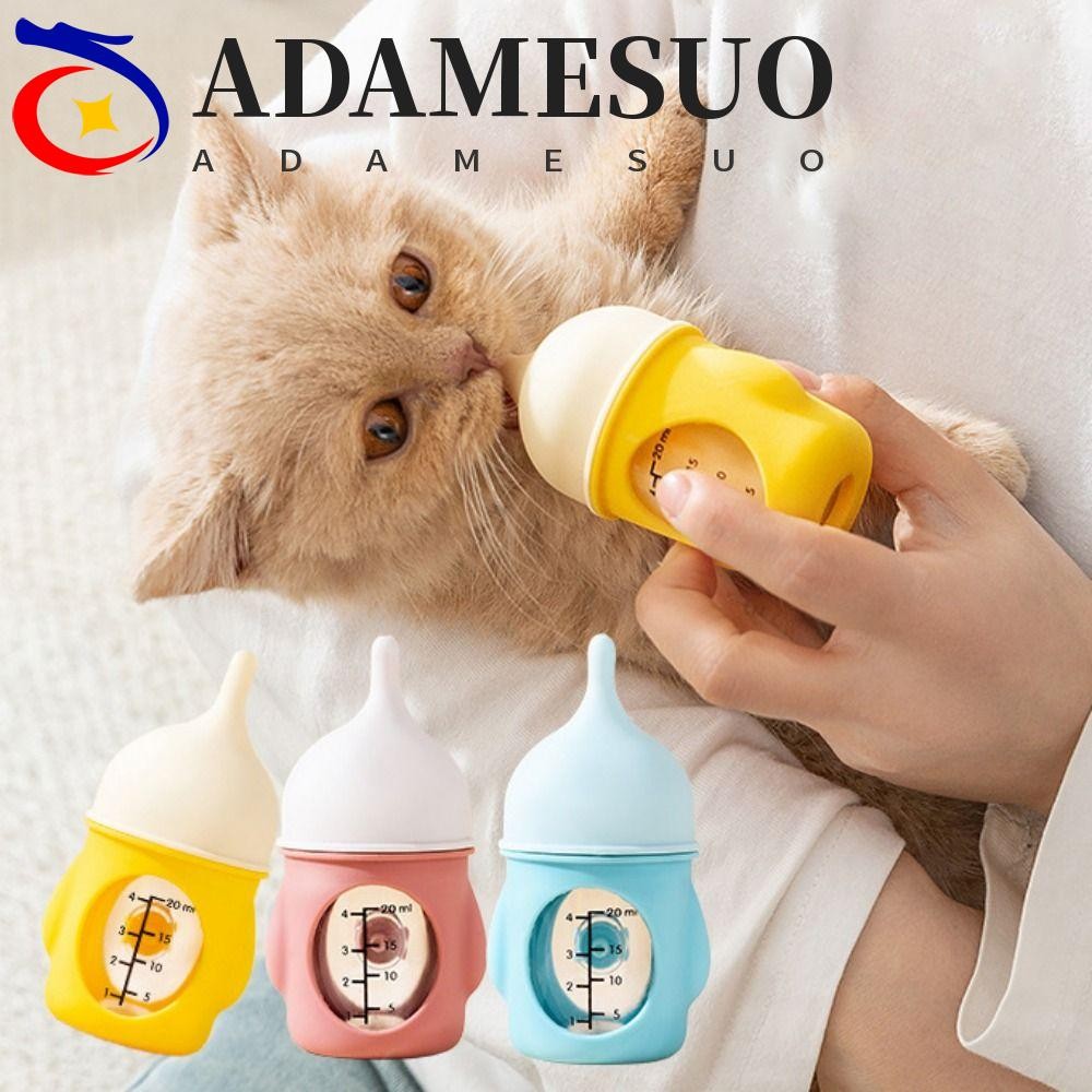 Adamesuo ขวดนมลูกแมว, Anti Choking Bite Resistance Puppy Milk Feeder, ใช้งานได้จริง 20/80ML ...