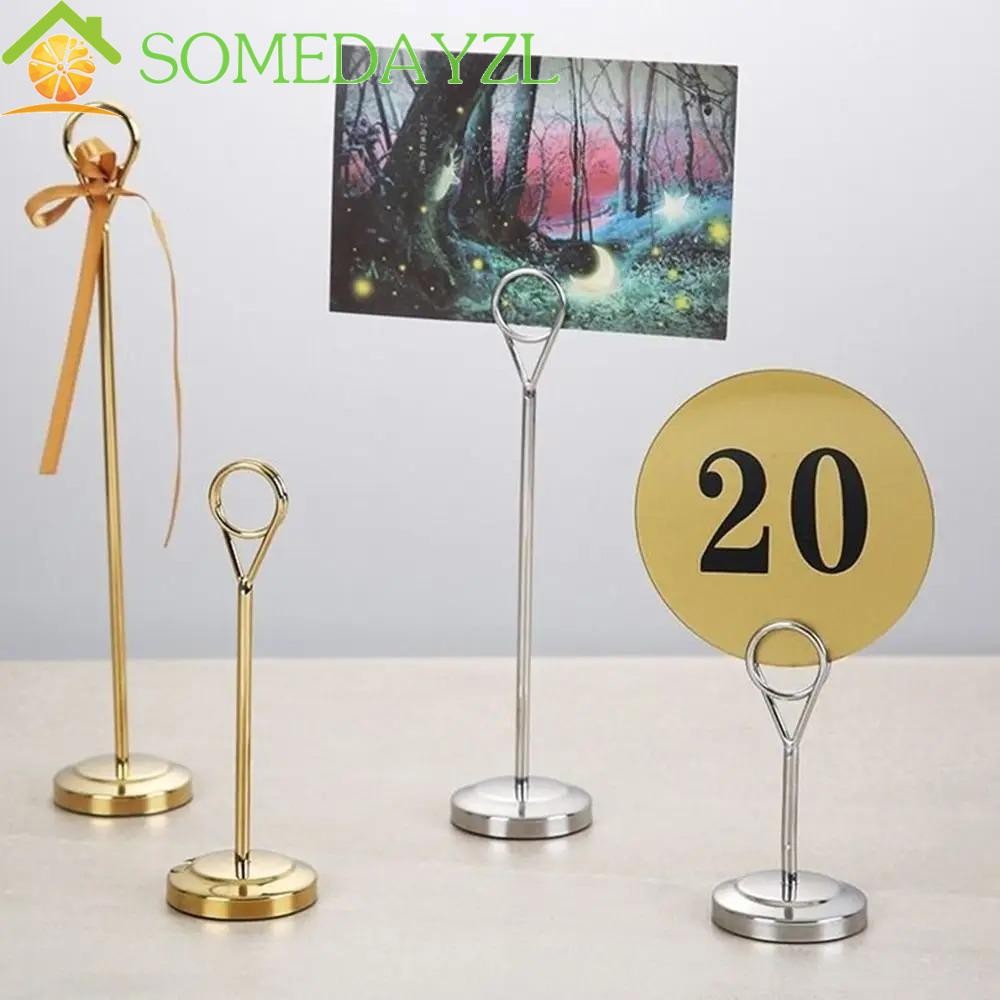 Somedayzl สแตนเลสรอบ Photo Clip, DIY Elegant Place Card Holder, ขาตั้ง ...
