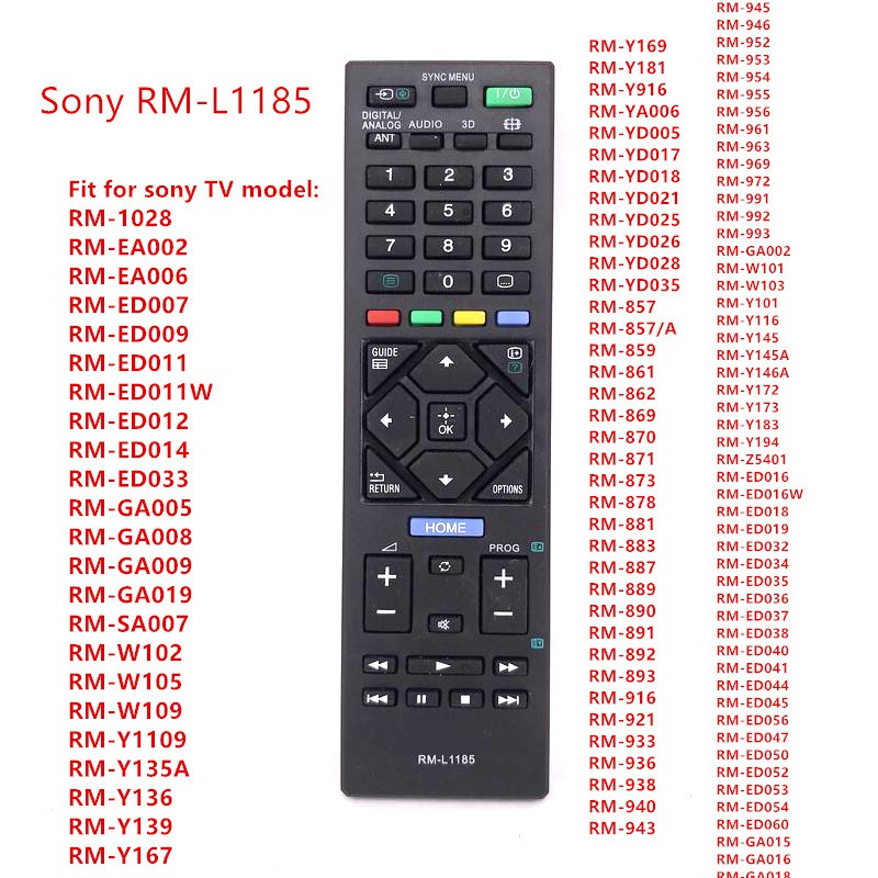 SONY RM-L1185 ใหม่เปลี่ยนรีโมทคอนโทรลสากลสําหรับ SONY ของแท้ AV TV ระบบสมาร์ททีวี RM-GA009 RM ...