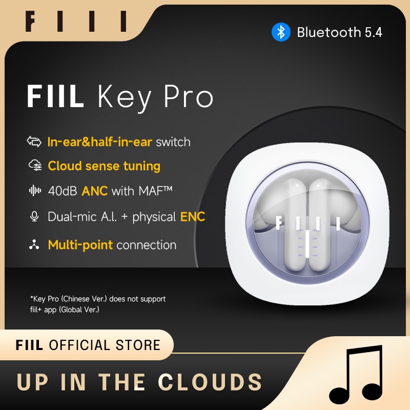 Fiil Key Pro หูฟังบลูทูธไร้สาย 5.4 TWS 40dB ANC MAF ™ หูฟังตัดเสียงรบ ...