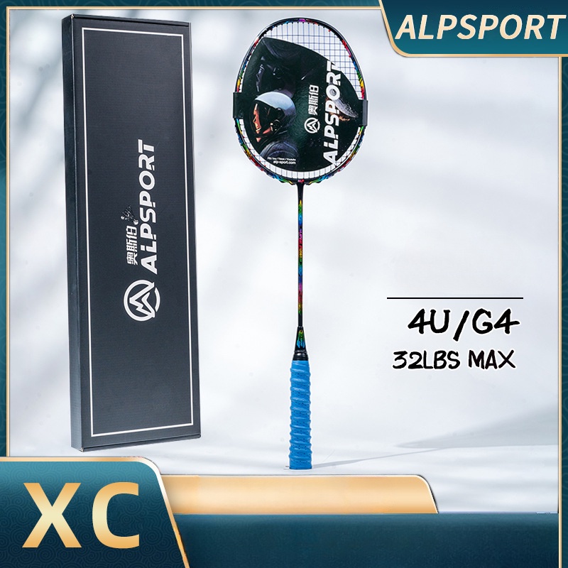 Alp Alpsport 【 Colorful XC 】ไม้แบดมินตันคาร์บอน 4U ทนทาน สําหรับฝึก ...