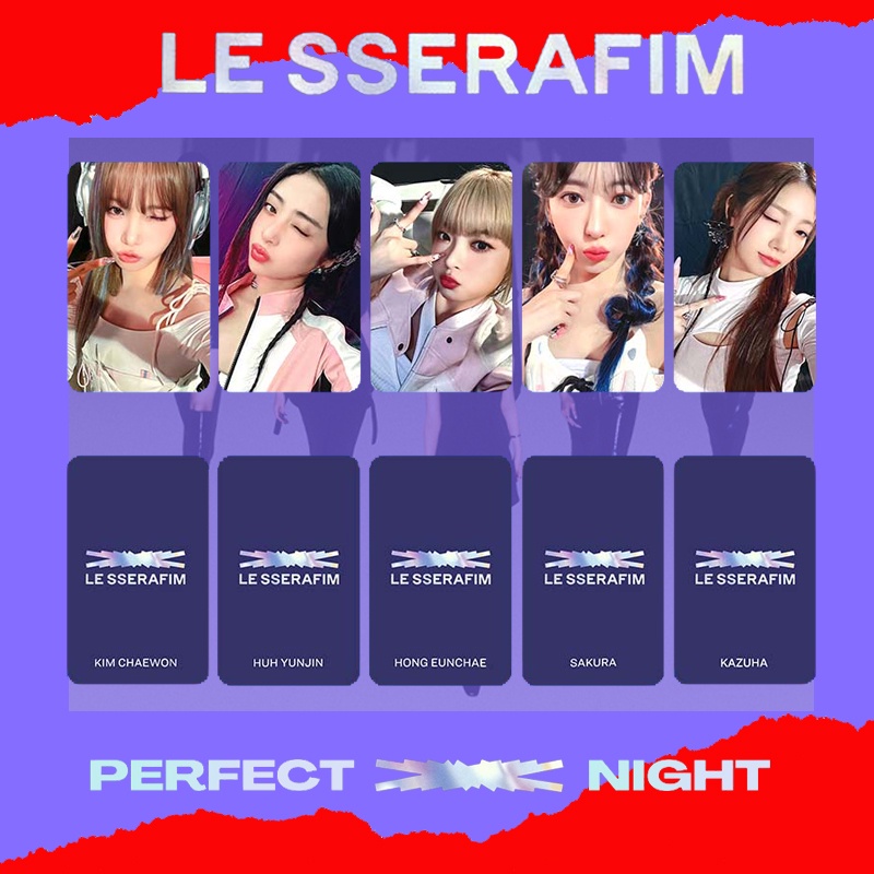 Lesserafim PERFECT LIGHT การ์ดเจาะเดี่ยว SAKURA KIM CHAEWON HUH YUNJIN ...