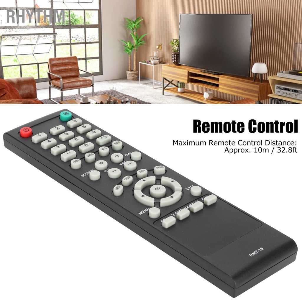 Rhythm RMT-15 รีโมทคอนโทรล การเปลี่ยนทีวีในบ้าน เหมาะสำหรับระบบทีวี ...