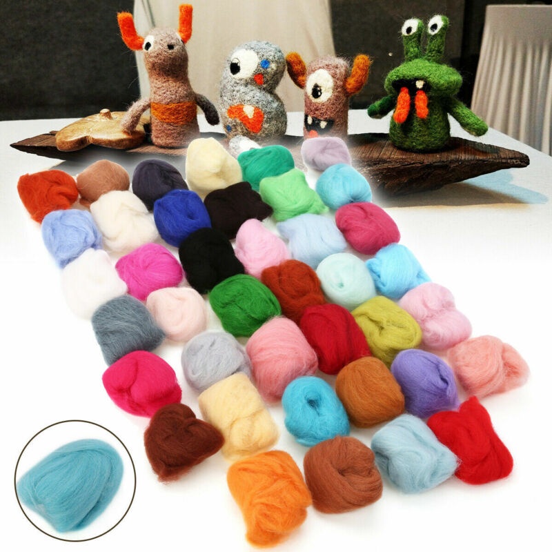 Multi Color Wool Felt Fibre for DIY Doll Needle Felting Wool Hand ...