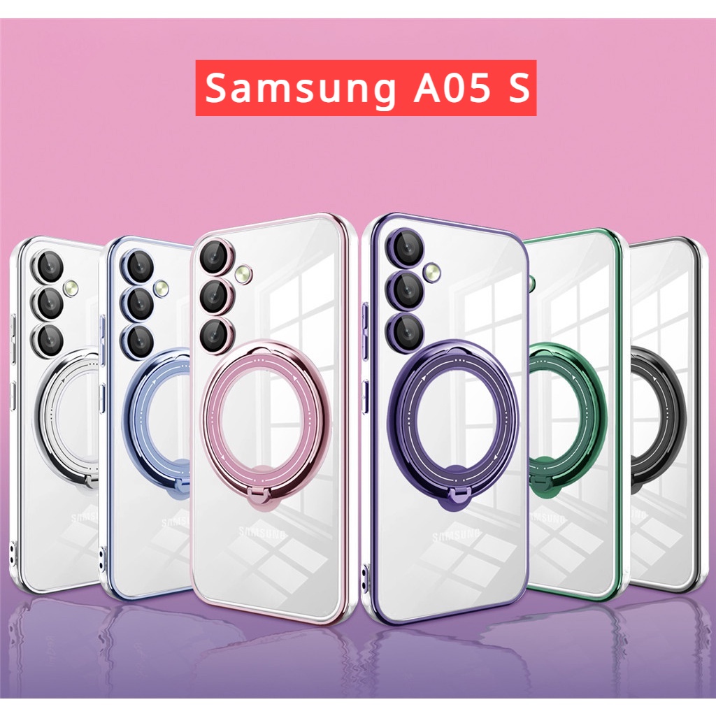 เคสโทรศัพท์มือถือแบบนิ่ม ใส กันกระแทก พร้อมแหวนขาตั้งแม่เหล็ก สําหรับ ...