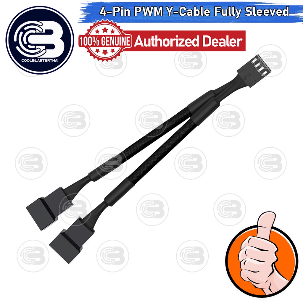 [CoolBlasterThai] 4-Pin PWM Fully Sleeved Y-Splitter Fan Cable Male to ...
