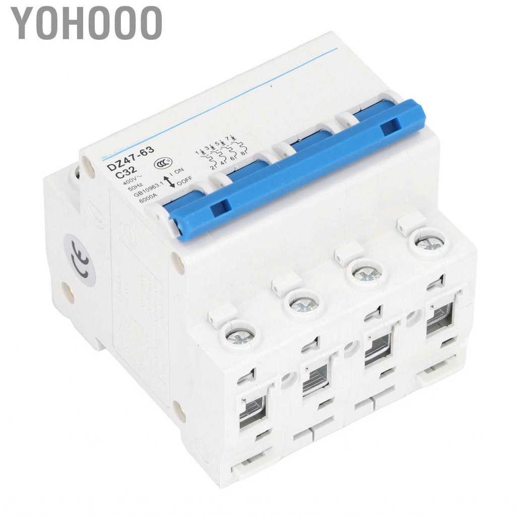 Yohooo DIN Rail Mount Circuit Breaker 400V 4P Miniature for Residential Buildings | Shopee Thailand