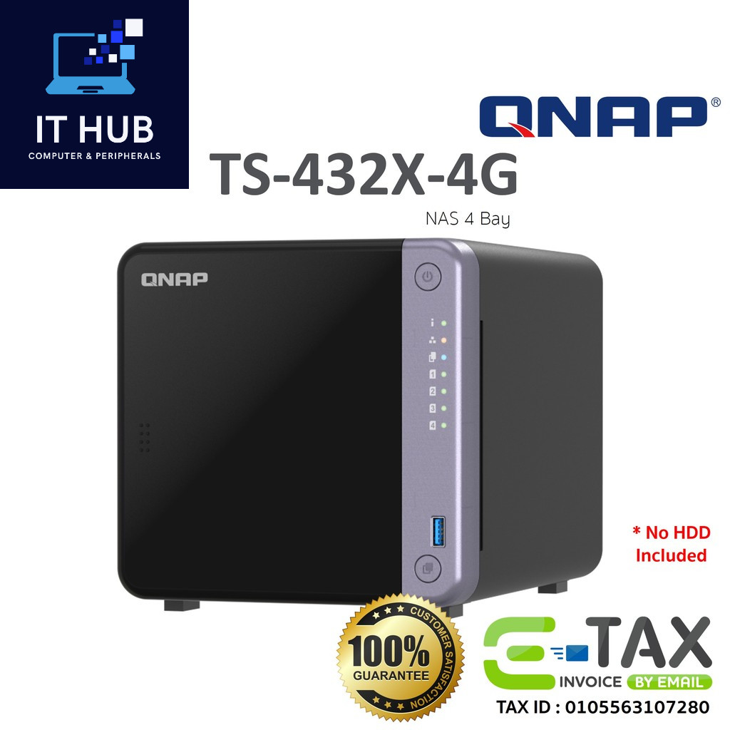 QNAP TS-432X-4G NAS อุปกรณ์จัดเก็บข้อมูลบนเครือข่าย (HDD 4-Bays, 4 ...