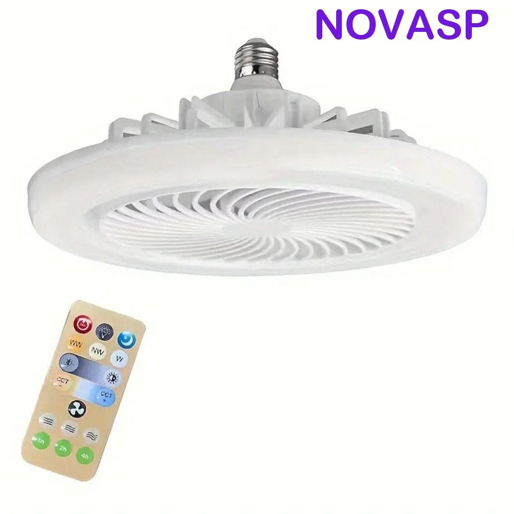 Novasp E27 พัดลม,หมุนได้ 360 องศา ABS E27 พัดลม,รีโมทคอนโทรลปรับ E27 เกลียวผู้ถือโคมไฟหรี่แสงได้ ...
