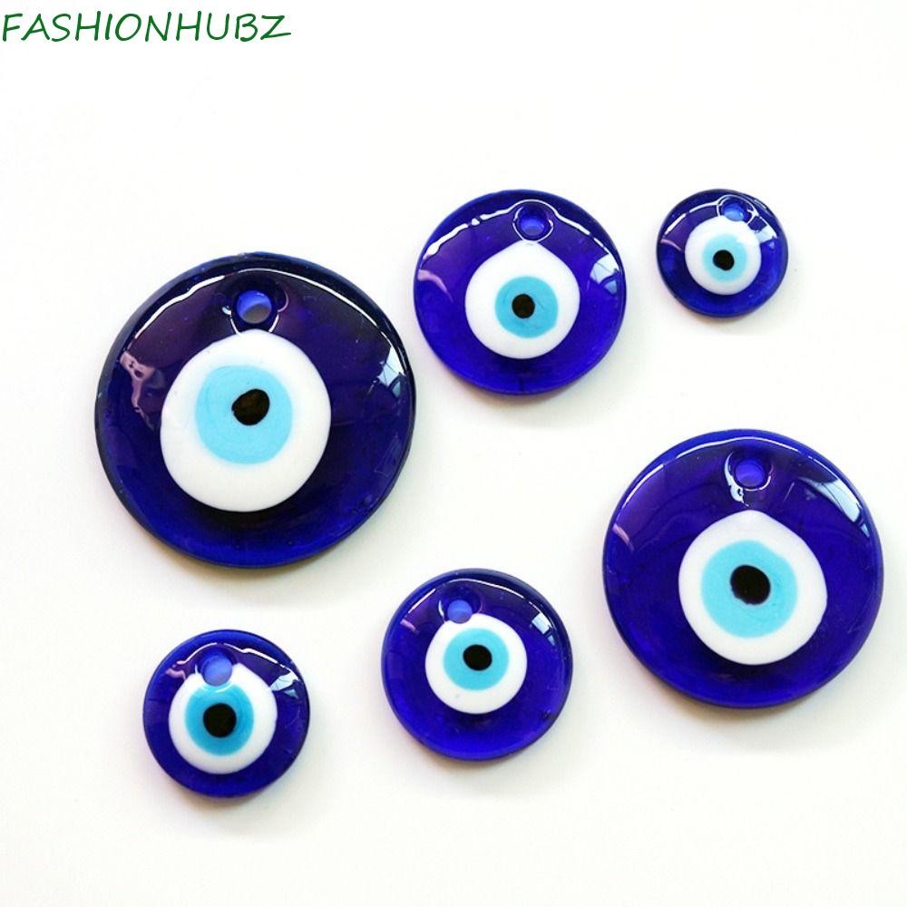 Fashionhubz Evil Eye Charms ลูกปัด, 25/30/40/60 มม.รอบ Blue Eye จี้ ...