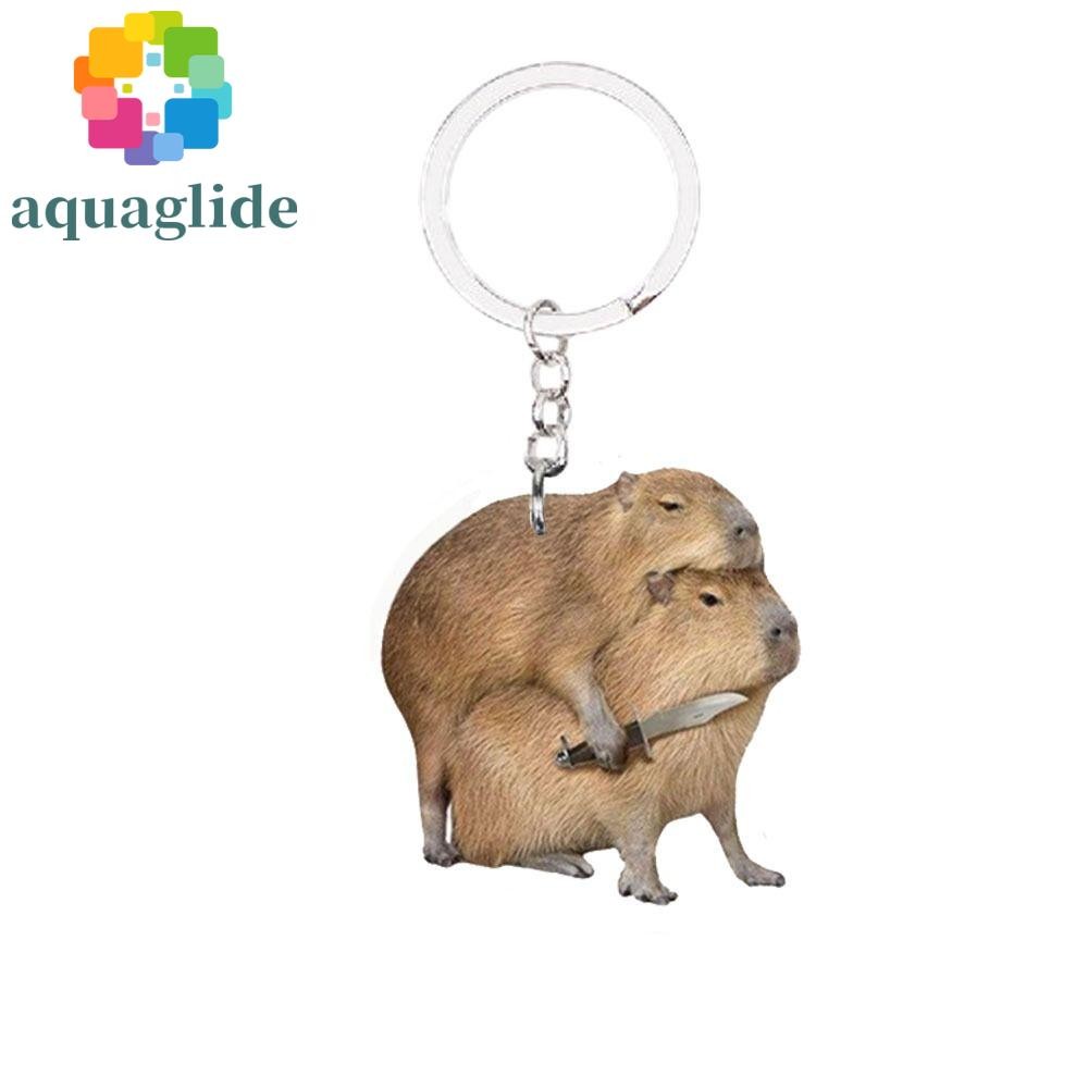 Aquaglide Capybara พวงกุญแจ, การ์ตูน Capybara อะคริลิคสัตว์ Capybaras พวงกุญแจ, พวงกุญแจตลก ...