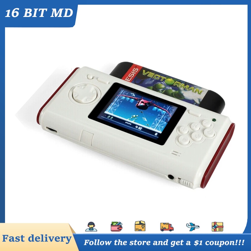 ของแท้ MegaDrive 16 BIT MD กระเป๋าคอนโซลเกม แบบพกพา สีขาว สไตล์เรโทร ...