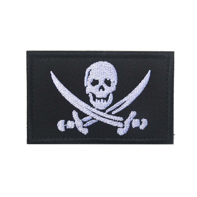 Haike กลางแจ้งโจรสลัด Edward Beard ปักผ้าสติกเกอร์สามง่าม Red Heart ...