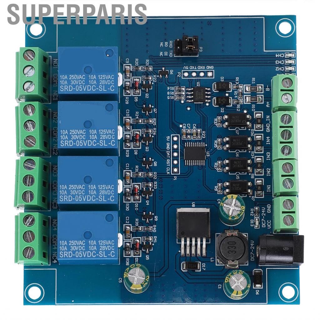 Superparis Relay Module 4 Channel Switch Input and Output Circuit Control Board Component DC 7 ...