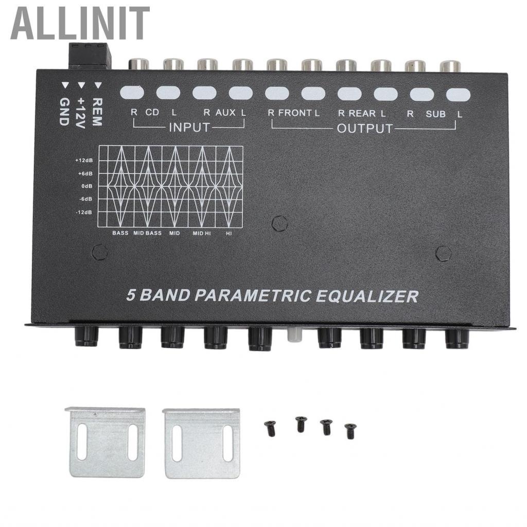 Allinit 5 Band Car Sound Equalizer Adjustable Bands EQ Amplifier ...