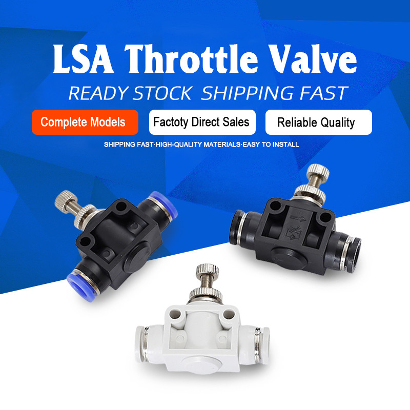 นิวเมติก Air connector PA LSA 4 6 8 10 12 มม.ท่อ OD วาล์วหมุนเวียน Push ...