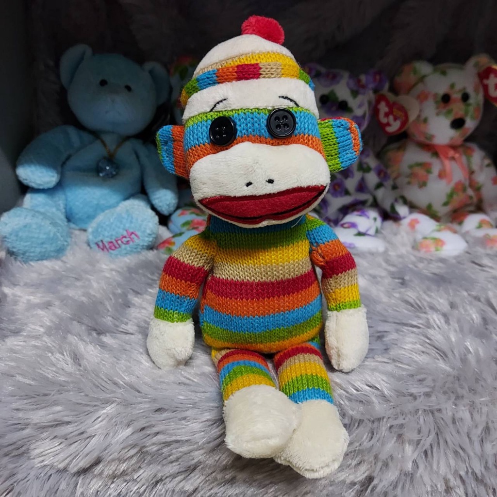 ตุ๊กตาลิง ty Socks The Socks Monkey ขนาด 9 นิ้ว - AM 06(2) | Shopee ...