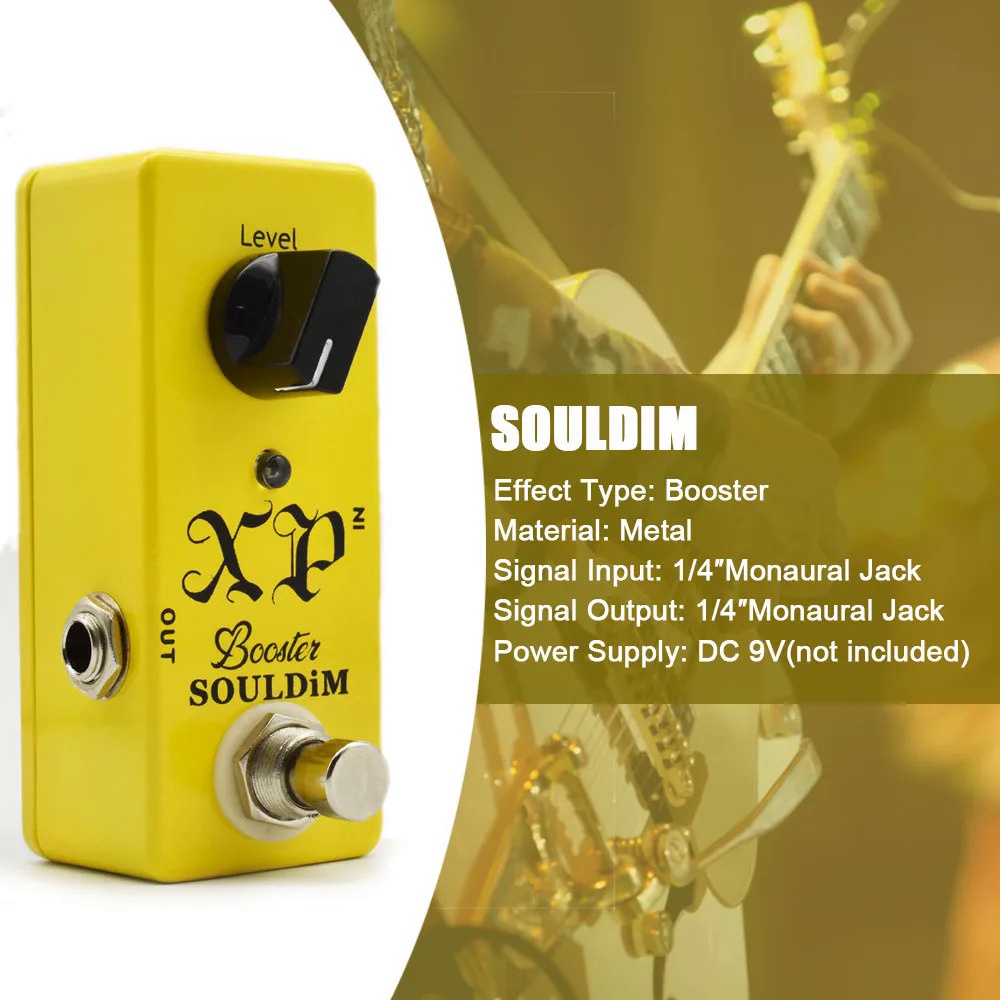 SoulDiM มินิกีตาร์ไฟฟ้า Overdrive/Booster/Delay/Pramp/Reverb/ลดเสียงรบกวน/Analog Delay Effect ...