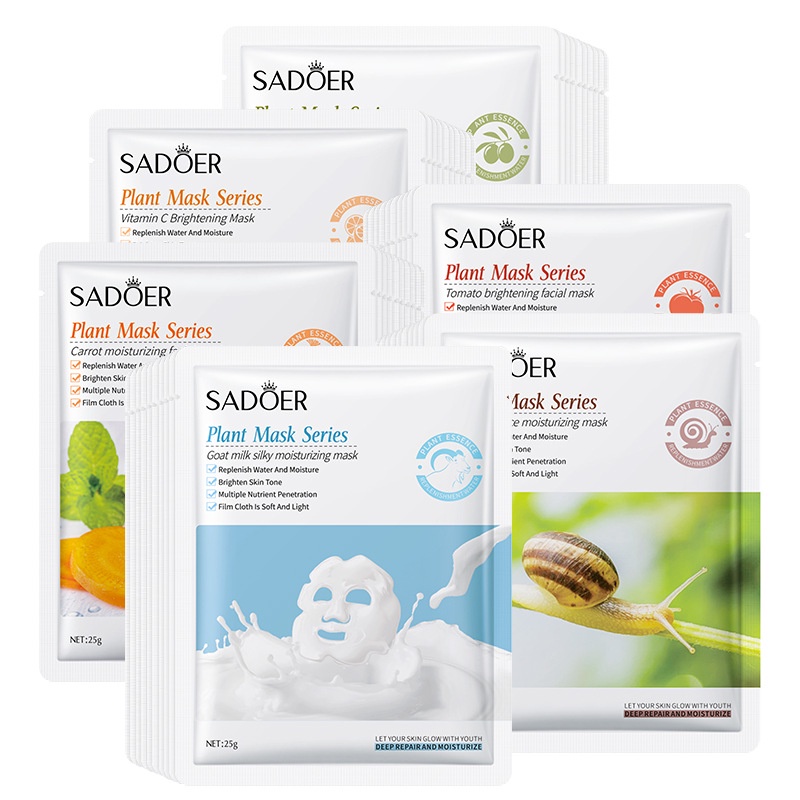 Sadoer Plant Mask Series มาสก์บํารุงผิว ให้ความชุ่มชื้น กระชับผิว (25 กรัม * 5 ชิ้น) | Shopee ...