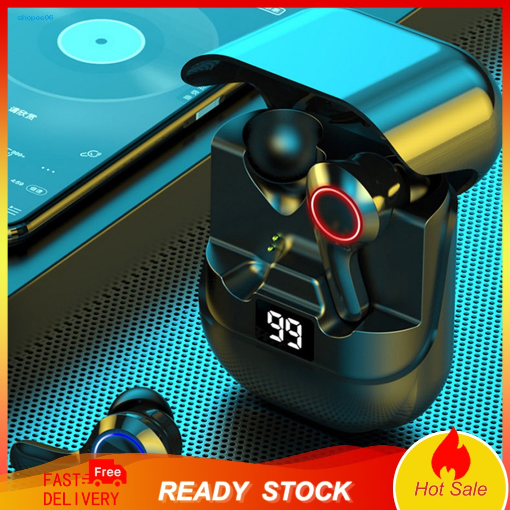 Setn หูฟังไร้สายบลูทูธ 51 เมกะกะไบส หน้าจอดิจิทัล LED ตัดเสียงรบกวน ความเที่ยงตรงสูง สําหรับวิ่ง ...