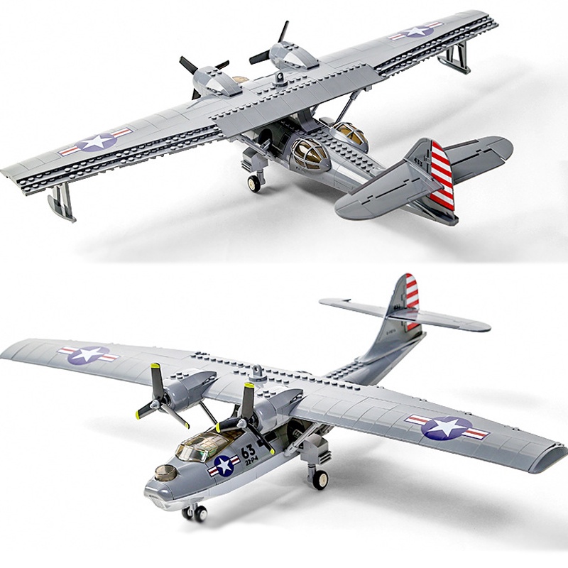 บล็อคตัวต่อ เครื่องบินรบ โมเดลเครื่องบินรบ คาตาลิน่า PBY-5A ของเล่น ...