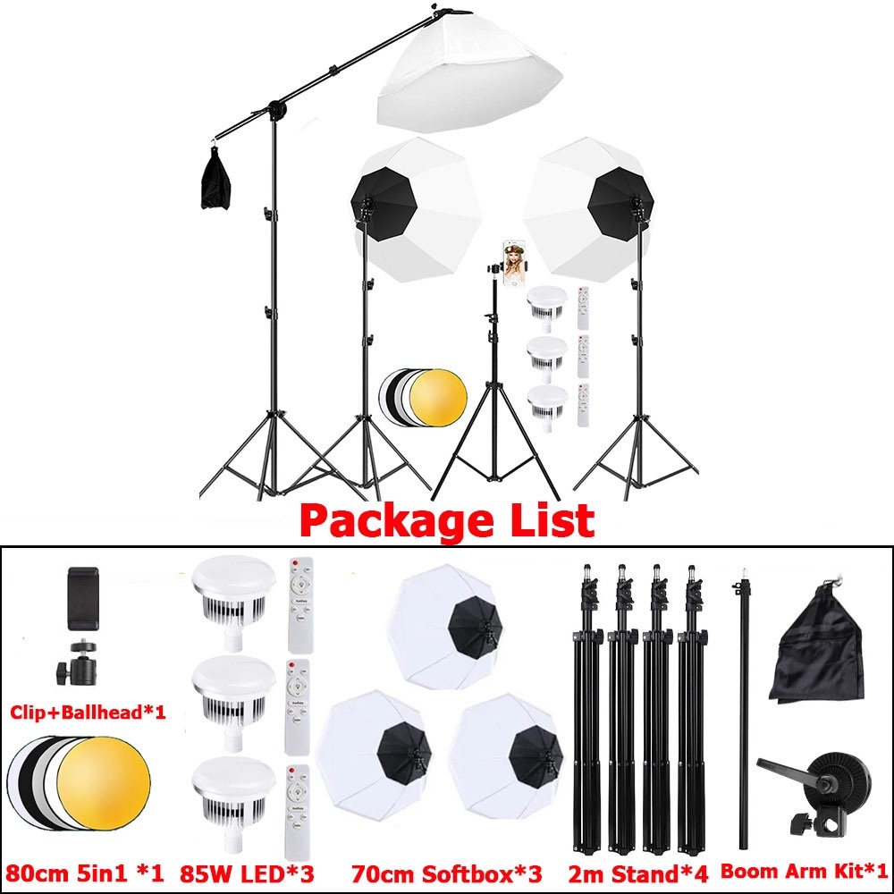 Live Stream Kit 85W/300W ไฟถ่ายรูป ไฟสตูดิโอ ไฟไลฟ์สด 70cm Softbox & ขา ...