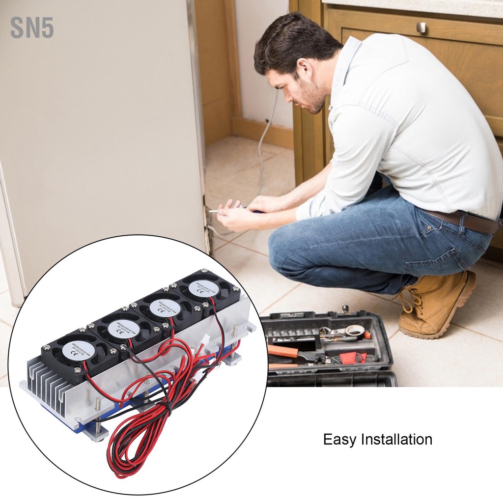 SN5 288W Peltier เทอร์โมอิเล็กทริกเครื่องทำความเย็น DC 12V Semiconductor Air Conditioner Cooling ...