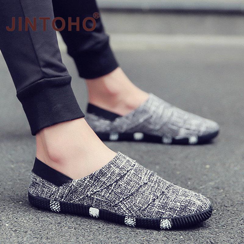 Jintoho รองเท้าผ้าใบลําลอง แฟชั่นสําหรับผู้ชาย ผ้าลินิน สไตล์เกาหลี ...