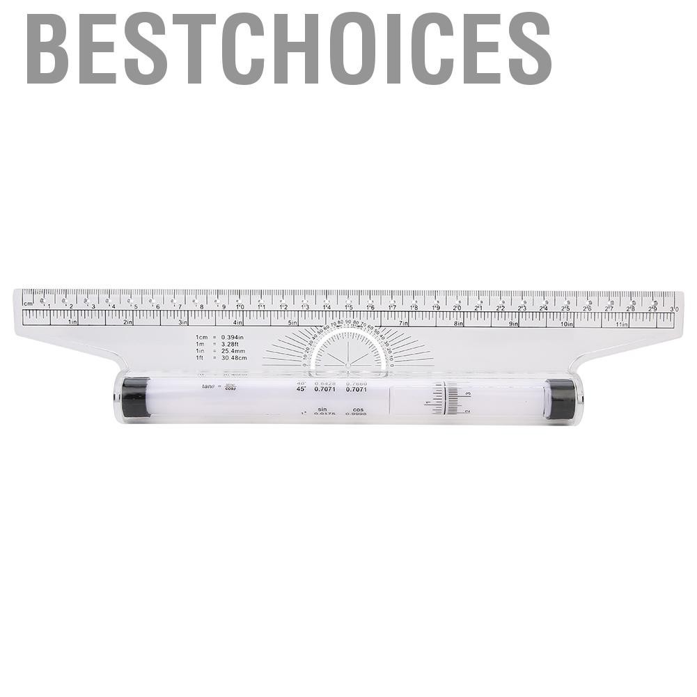 Bestchoices 30cm 11.8in Parallel Rolling Ruler Multi Purpose Clear ...