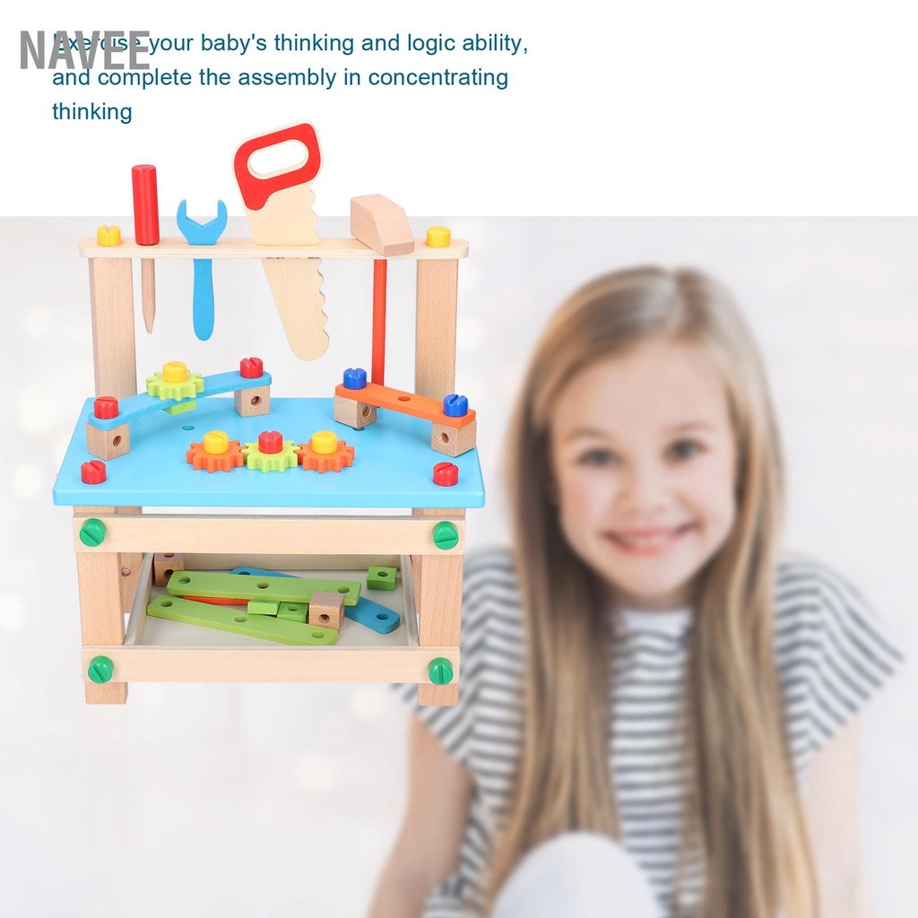 NAVEE ไม้ประกอบ Workbench ของเล่นสกรูถั่วก่อสร้างอาคารบล็อกของเล่น ...