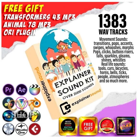 [New]Sound Effects SFXExplainer Sound Kit-Video Audio Editing For Most ...