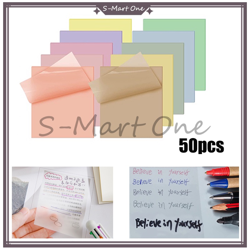50 ชิ้น Sticky Notes/พลาสติกใส Sticky Notes Pad /PET Sticky Pad/Bening ...
