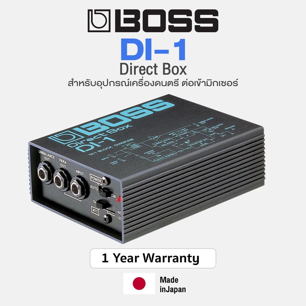 Boss® DI-1 Direct Box สำหรับอุปกรณ์เครื่องดนตรี ต่อเข้ามิกเซอร์ แบบ ...