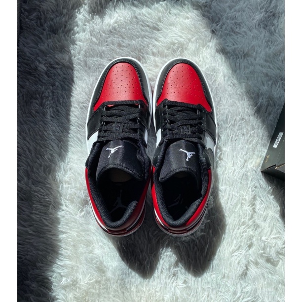 Nike Air Jordan 1 low bred toe 553558-612 สีแดง ของแท้ 100 % | Shopee ...