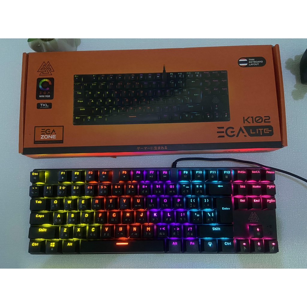คีบอร์ด EGA Type K102 Lite TKL 80% Gaming Keyboard Mechanical Switch คี ...